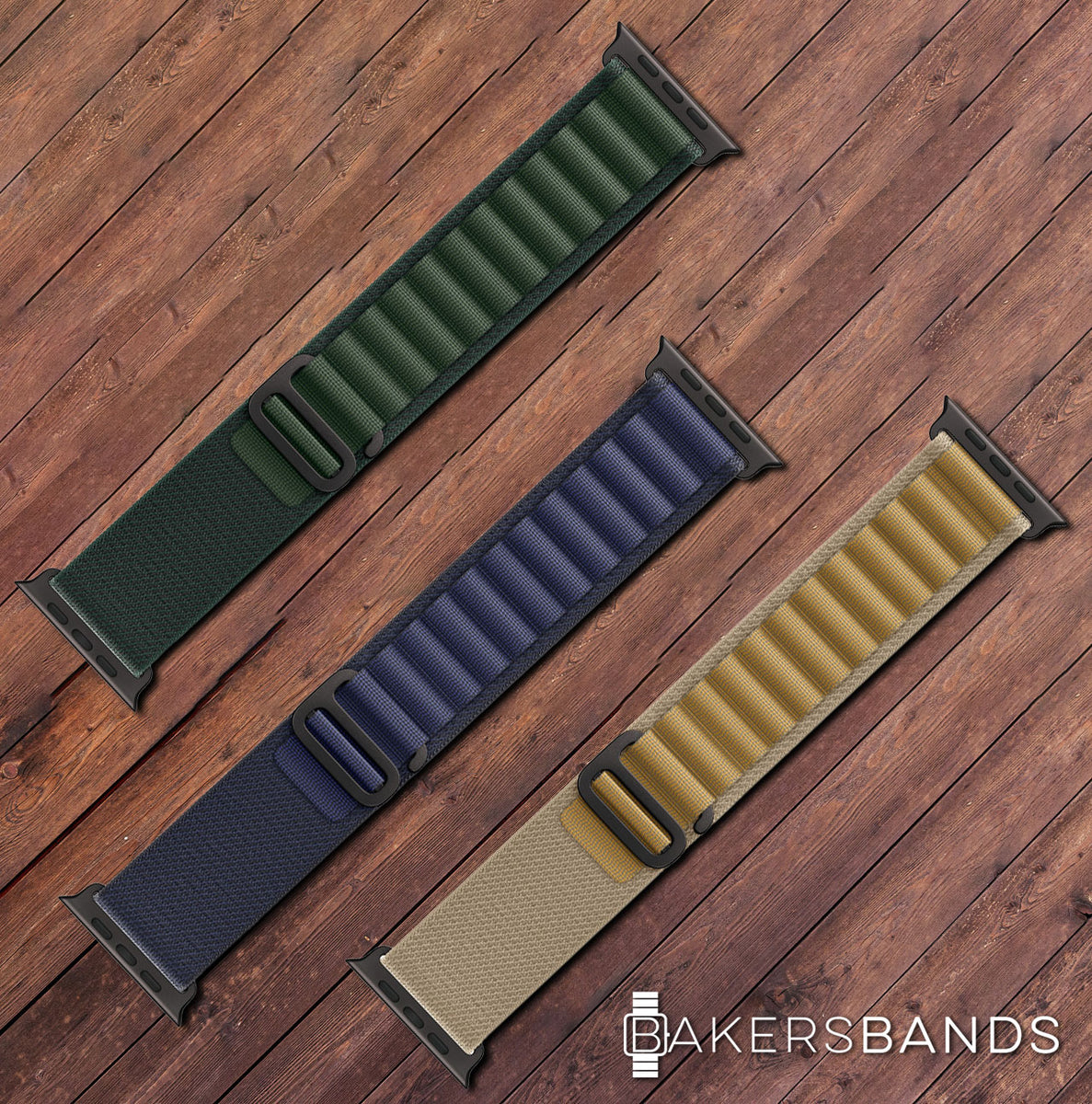 Alpine Loop Band (High Quality) for Apple Watch - Navy with Black ...